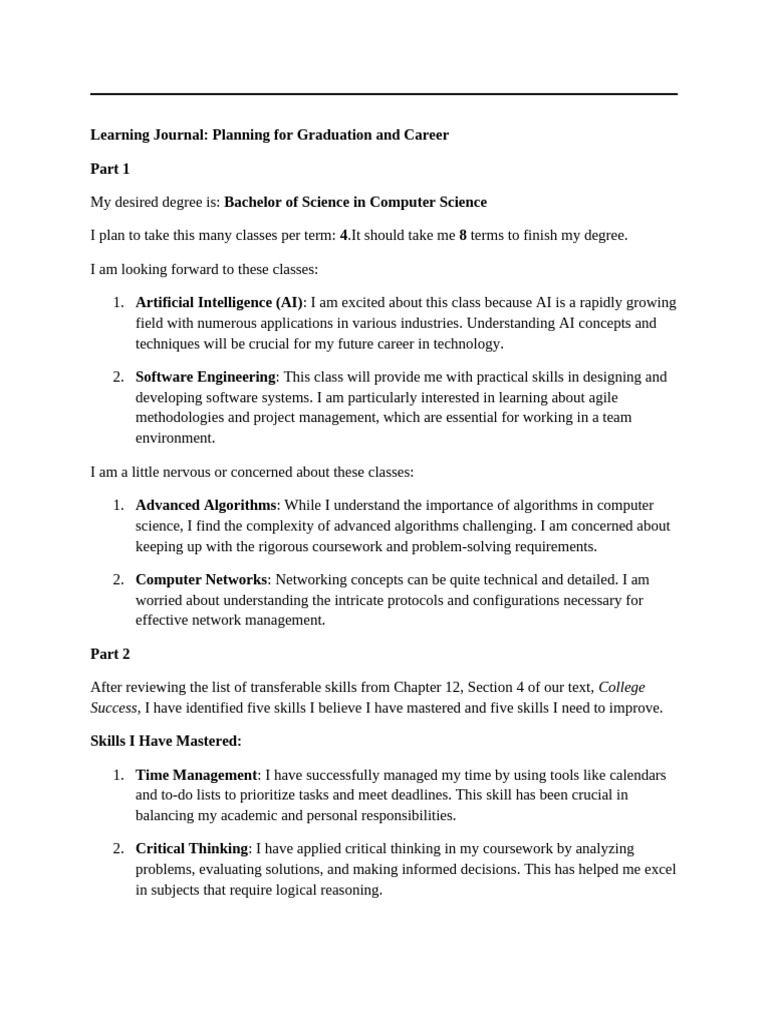 Learning Journal Week 3 | PDF