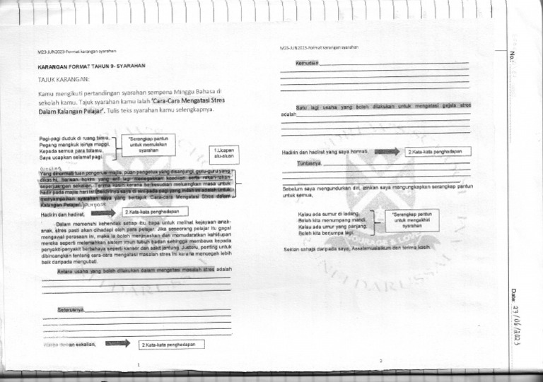 23-06 Karangan Format Tahunan Syarahan | PDF