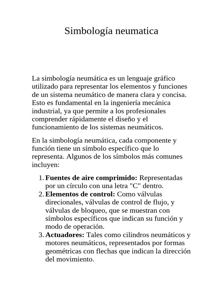 Simbología Neumatica 3 | PDF