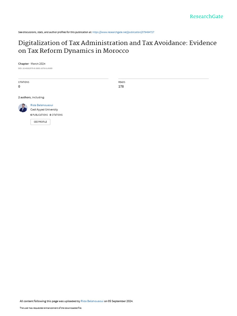 Digitalization of Tax Administration and Tax Avoidance - Evidence On ...