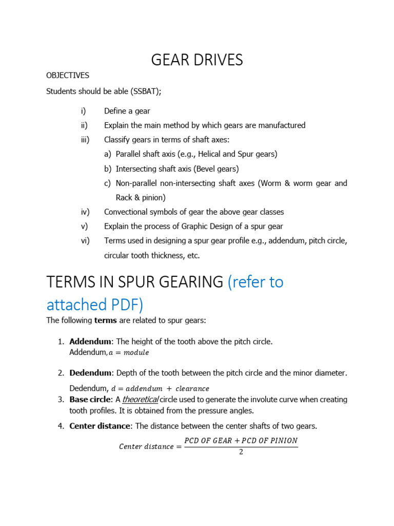 Gear Calculations | PDF