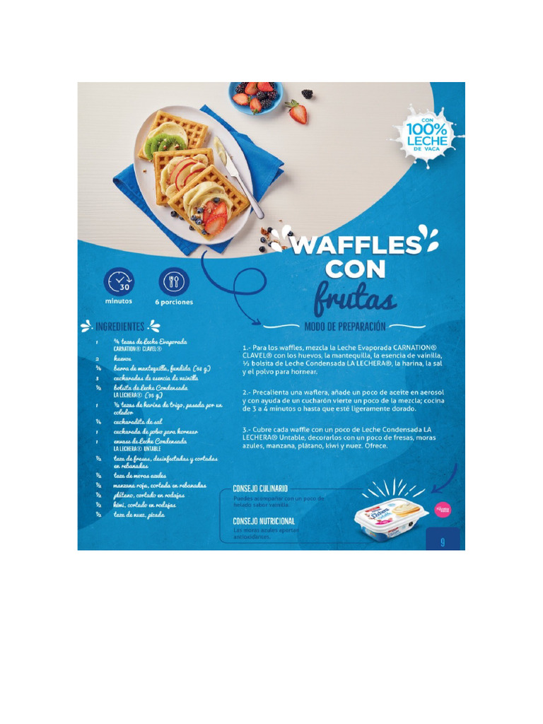 Receta - Desayuno - Waffles Y Fruta | PDF