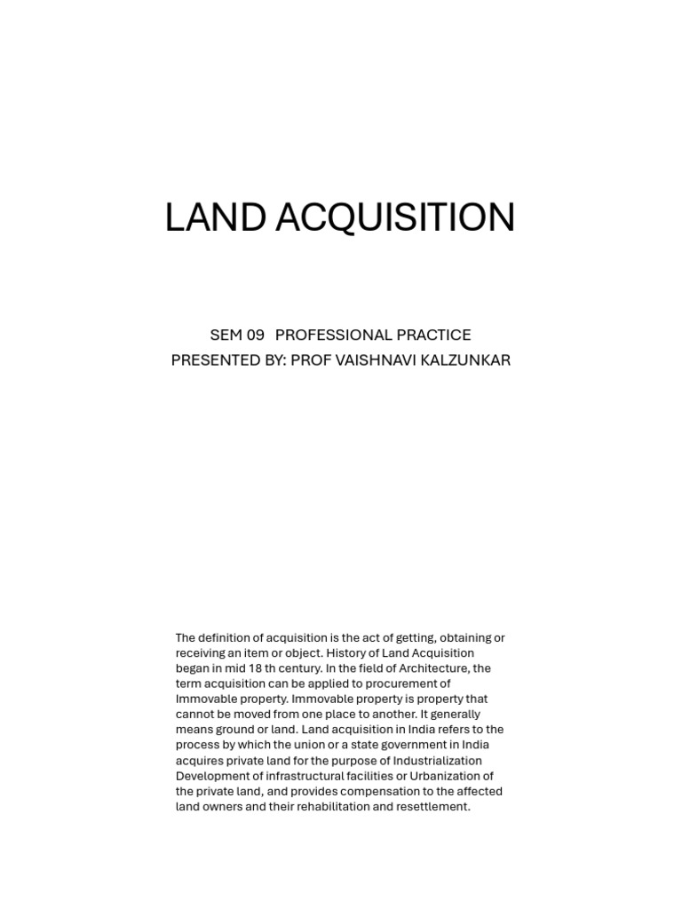 Land Acquisition Act | PDF