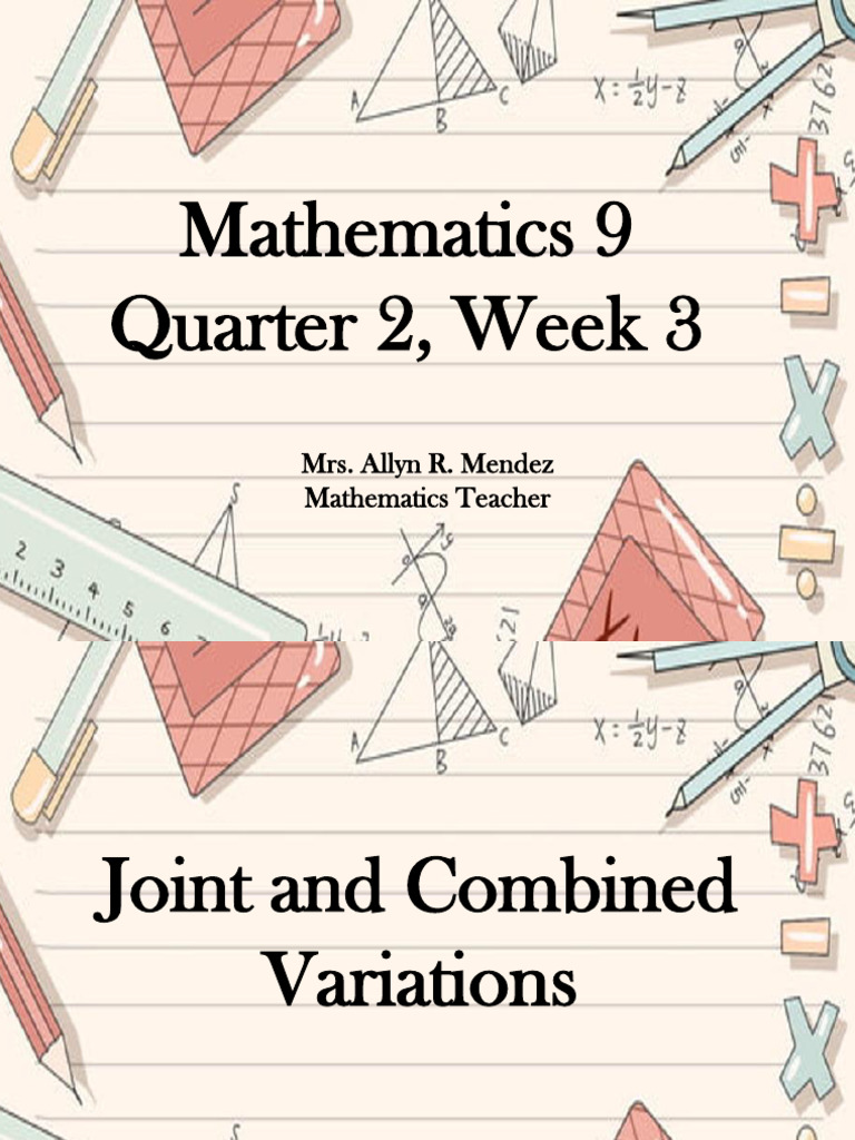 Joint and Combined Variations | PDF
