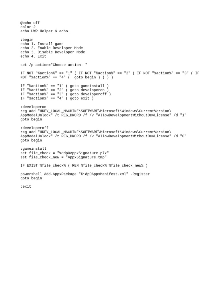 UWP Helper - Bat | PDF