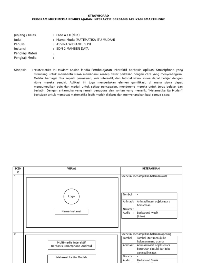 Contoh Storyboard MPI | PDF