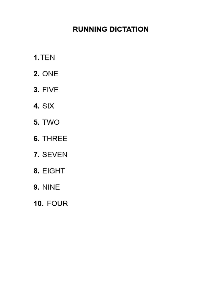 Running Dictation | PDF