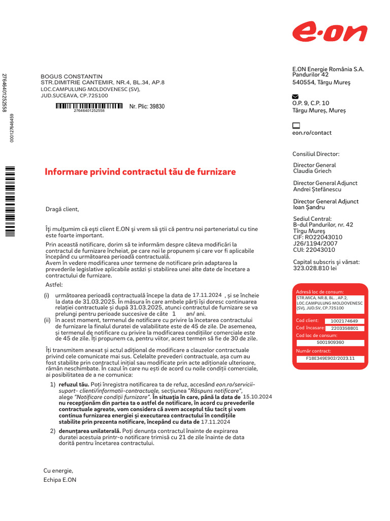 Eon Informatii Contract | PDF