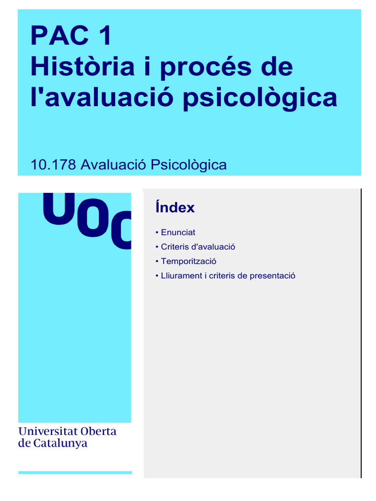Av.Psicològica-Enunciat PAC 1-oct2024 | PDF