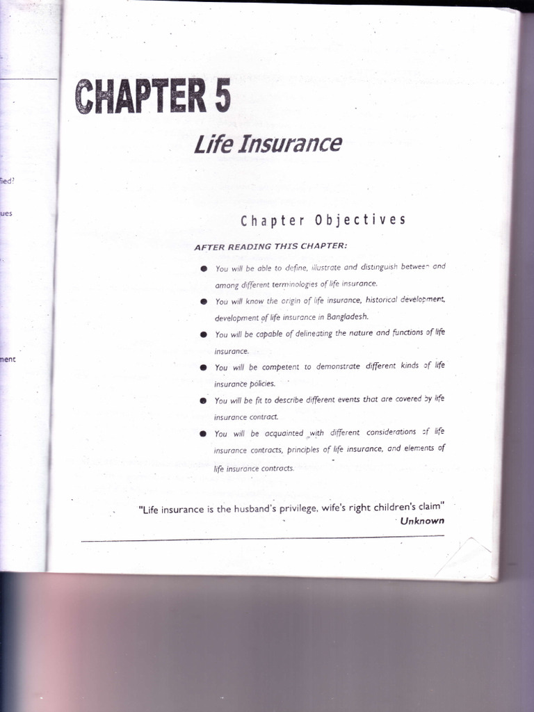 Insurance Chapter 5 | PDF