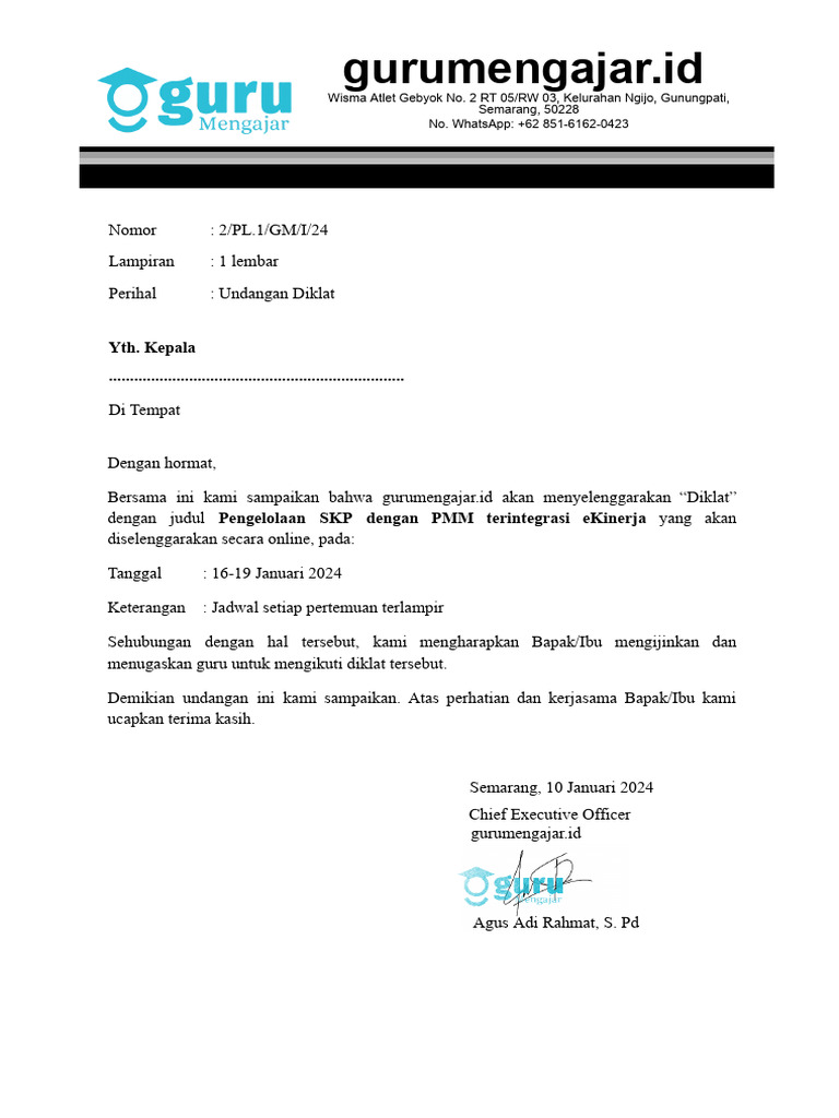 Surat Undangan SKP PMM | PDF