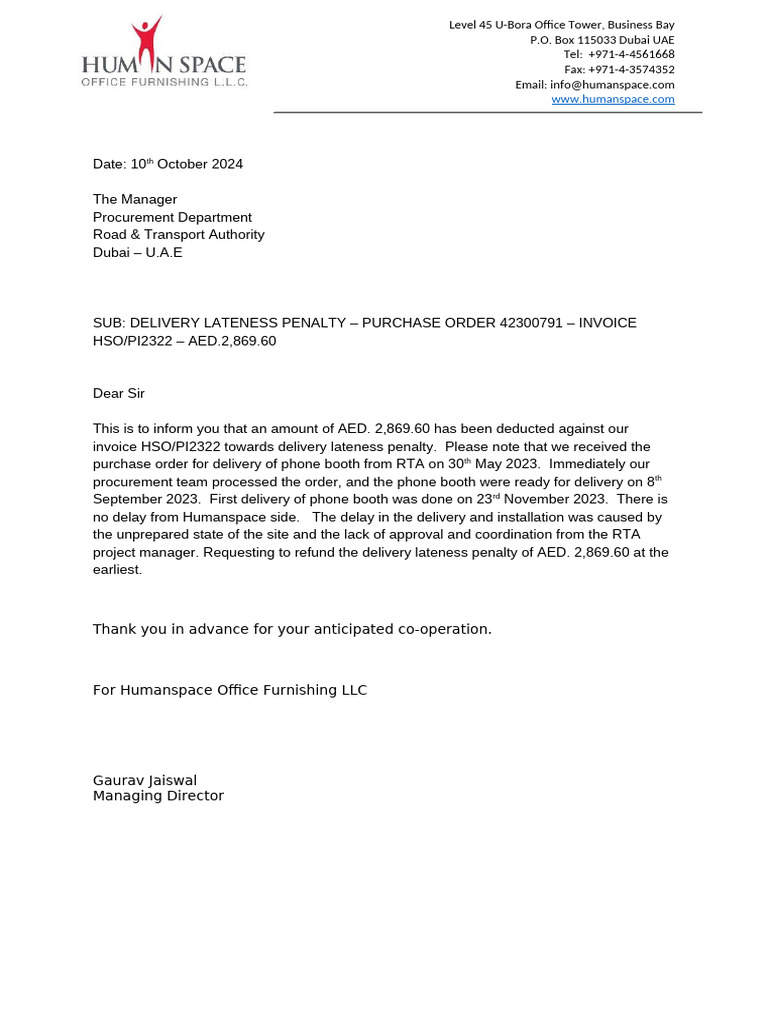 FTA Penalty Deduction From Invoice | PDF