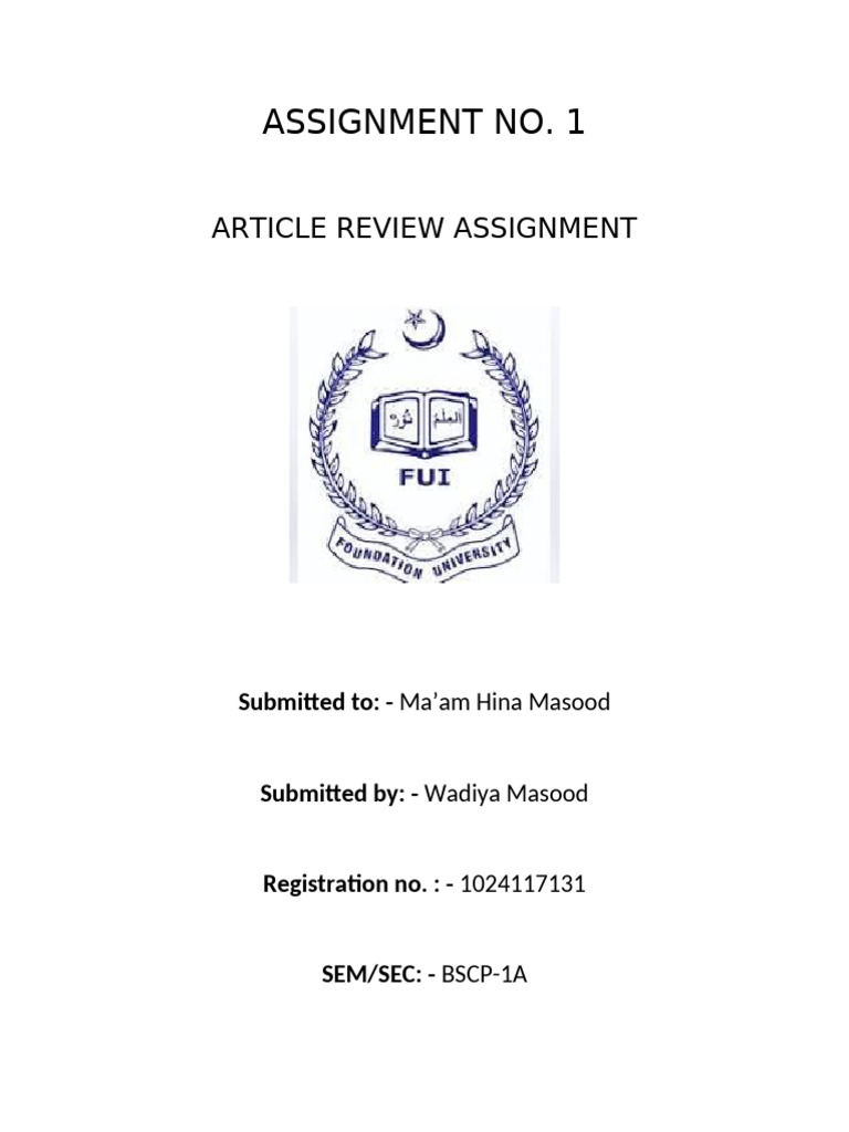 Assignment No 1 Bio | PDF