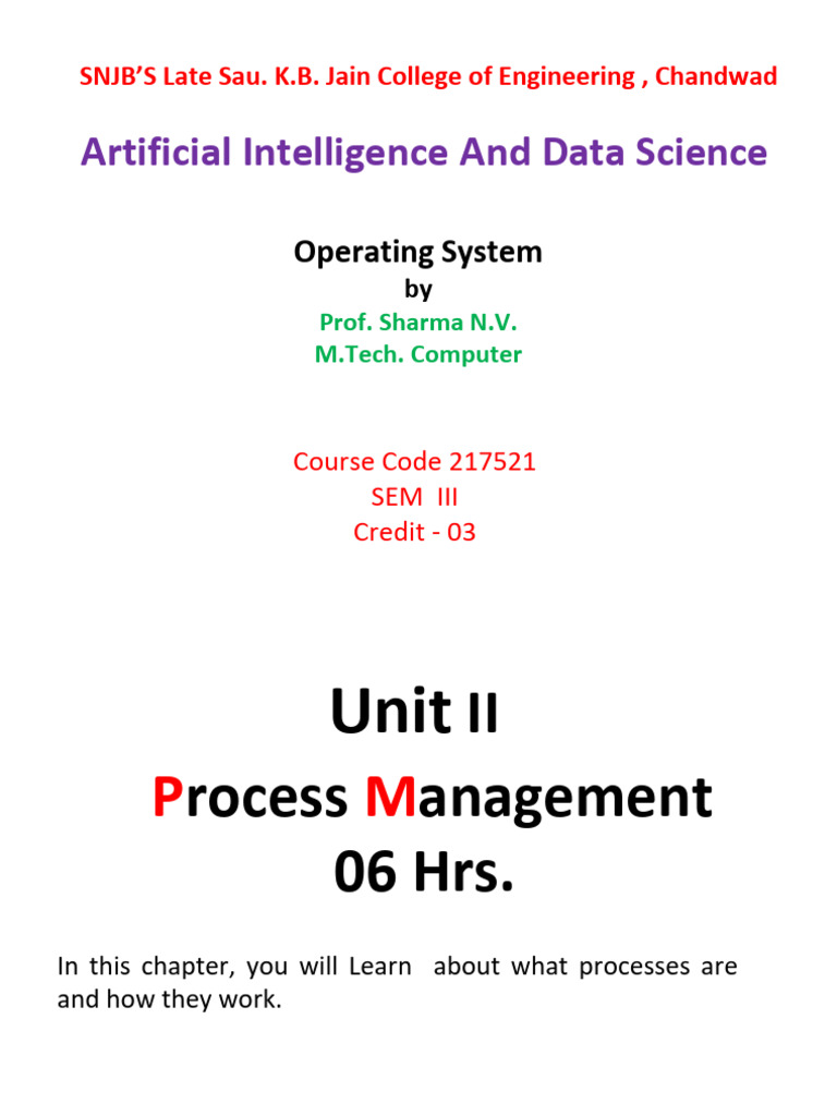 OS Unit II Process Management | PDF