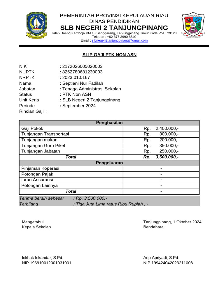 Slip Gaji Septi | PDF