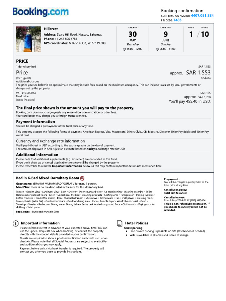 Hotel Booking | PDF