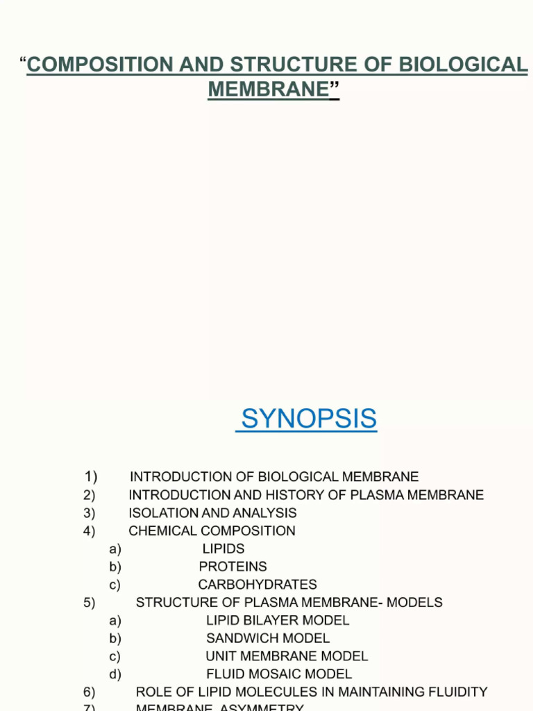 Cell Membrane B.sc. | PDF