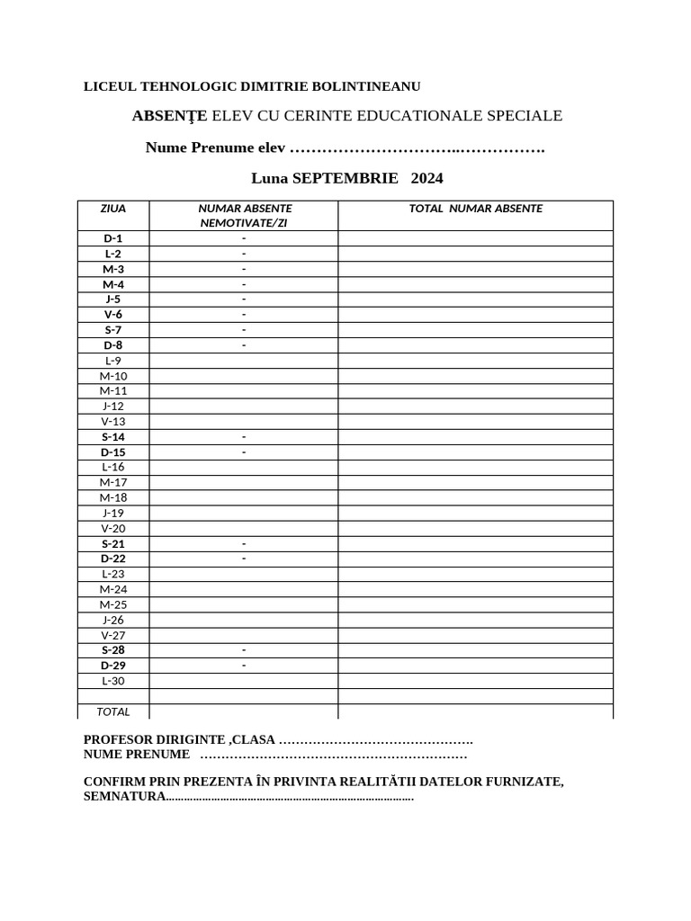 Situatie Absente Elev Ces | PDF