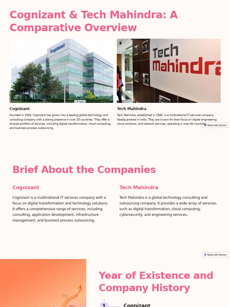 Cognizant and Tech Mahindra A Comparative Overview | PDF