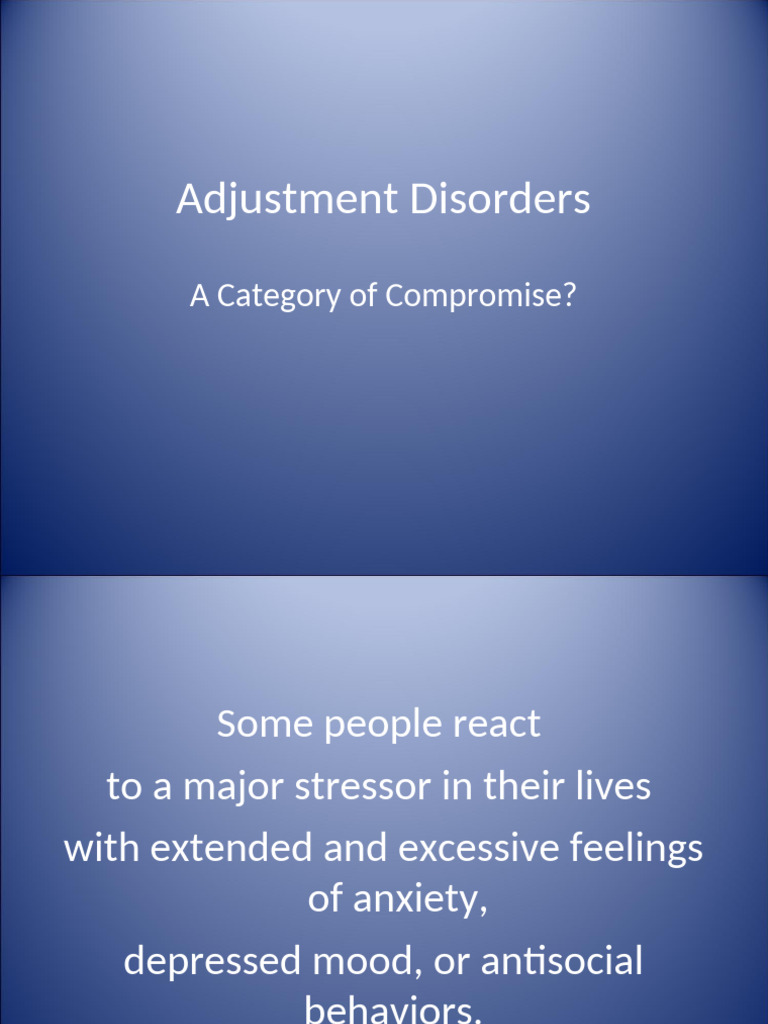 Adjustment Disorders | PDF
