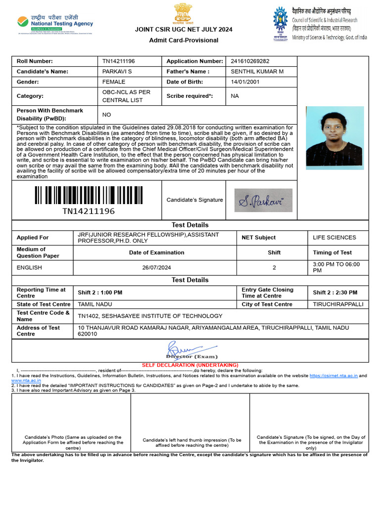 Joint Csir-Ugc Net June-2024 - India | PDF