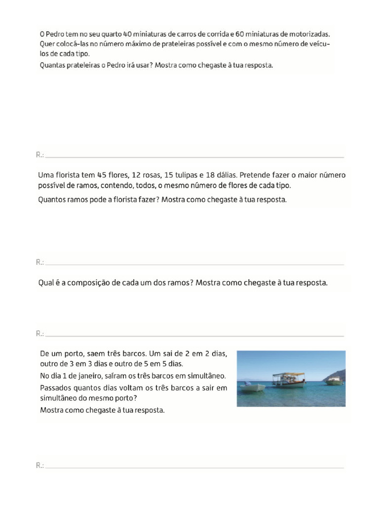 Ficha MDC e MMC Problemas | PDF