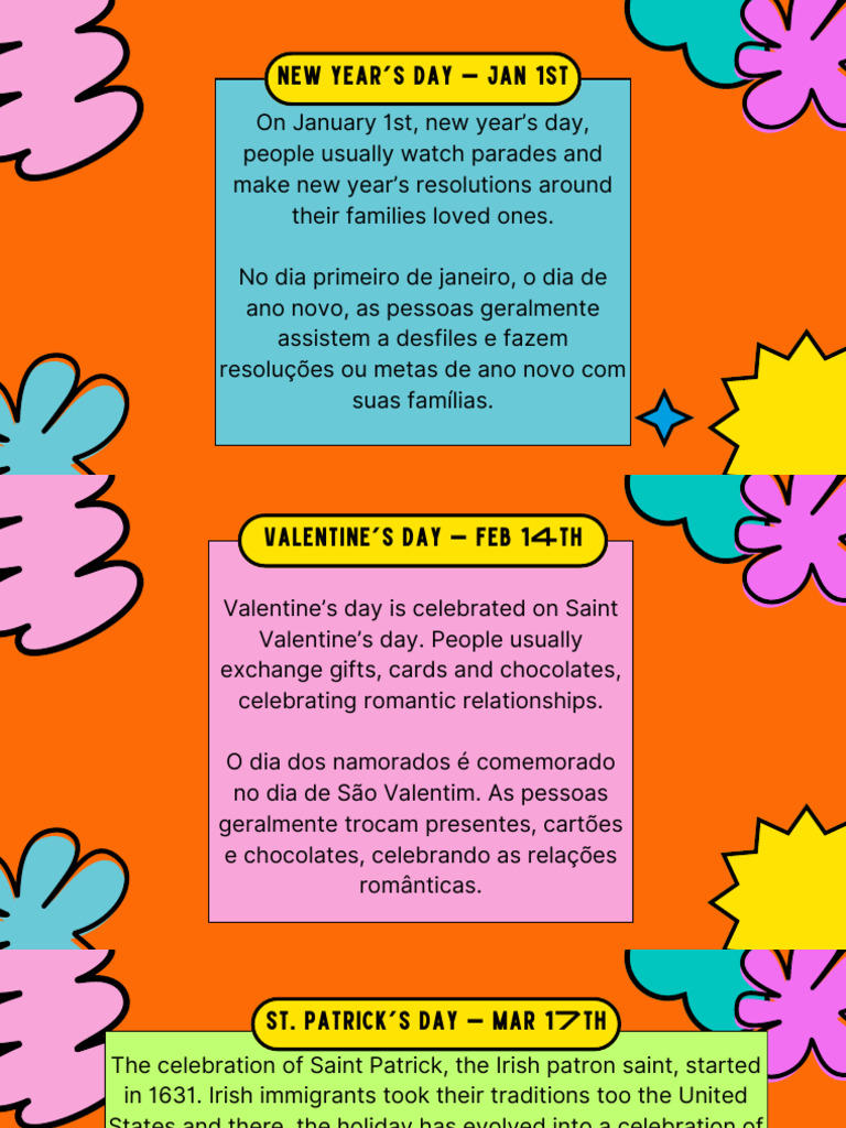 Holidays and Customs of English Speaking Countries | PDF | Observances ...