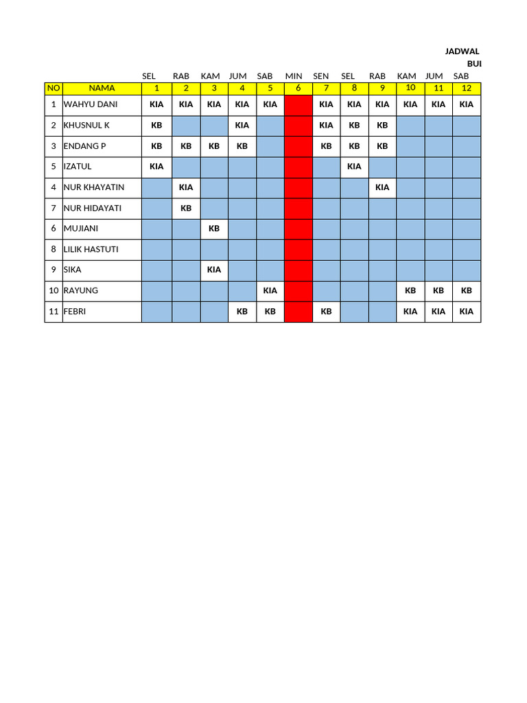 Jadwal Oktober | PDF