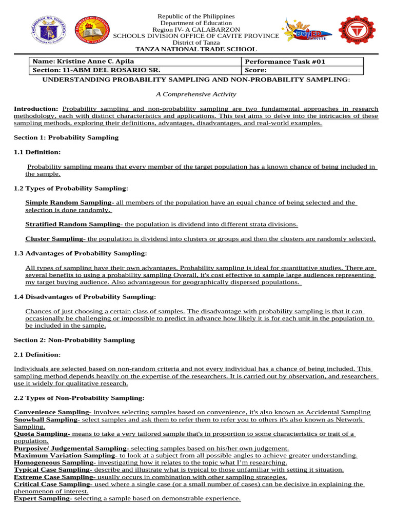 Performance Task No. 1 | PDF