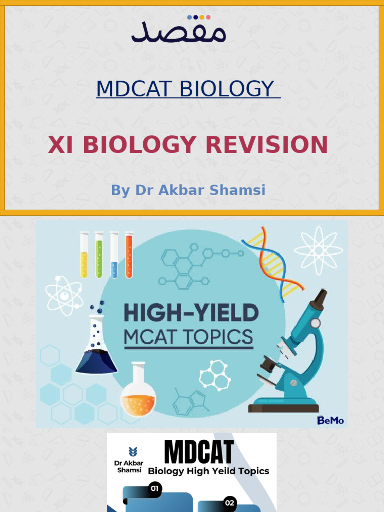 Mdcat Biology Session - Xi Biology Revision | PDF