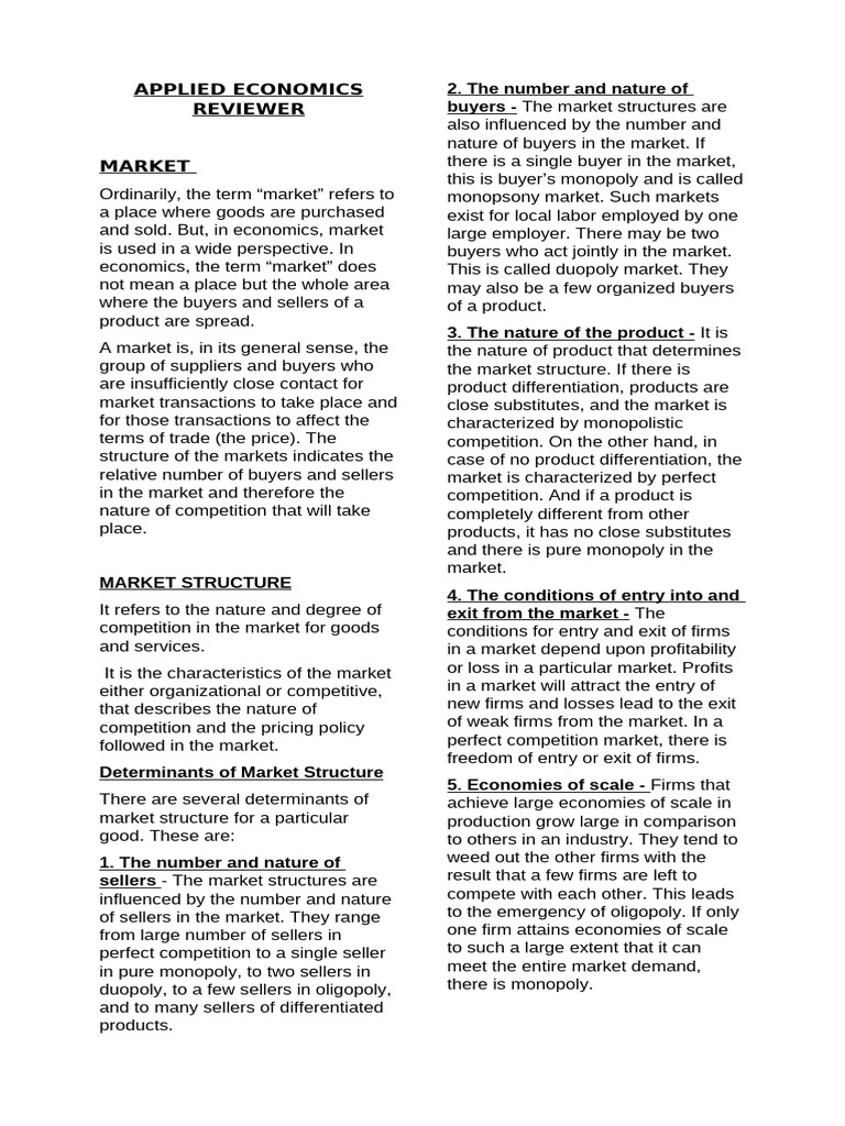 Applied Econ Reviewer | PDF