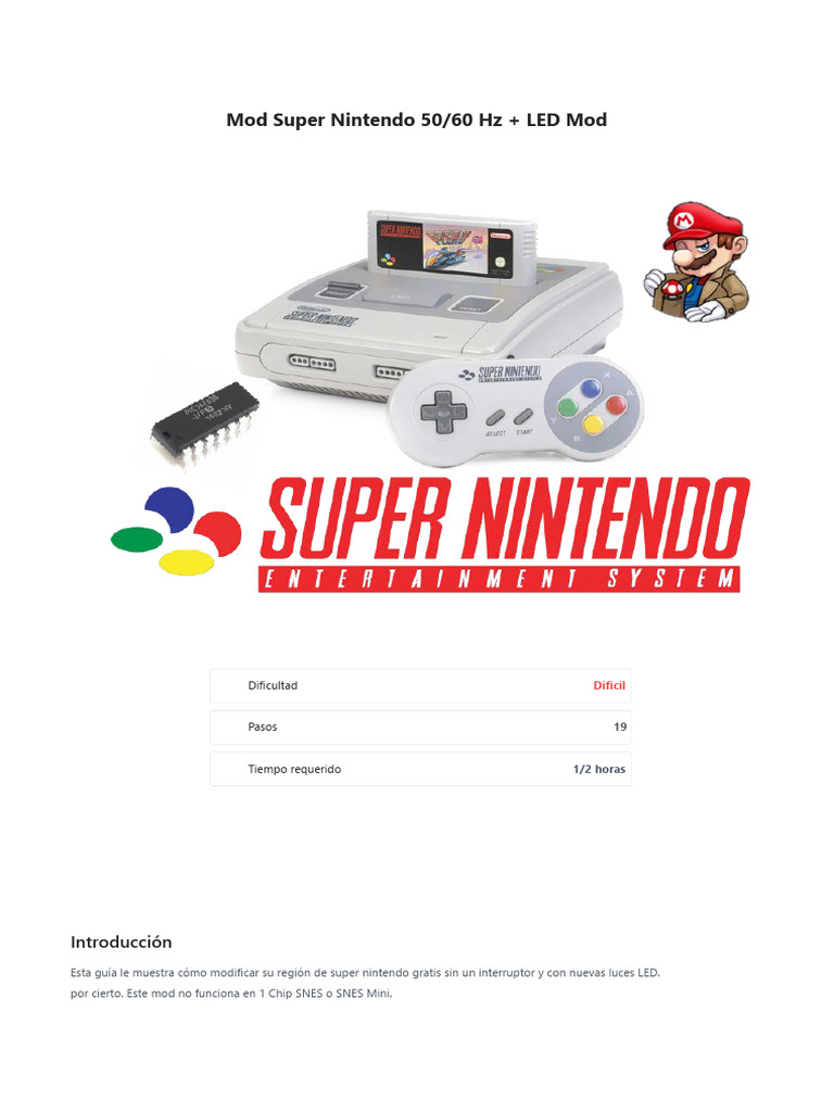 Modificação Switchless para Super Nintendo | PDF | Nintendo ...