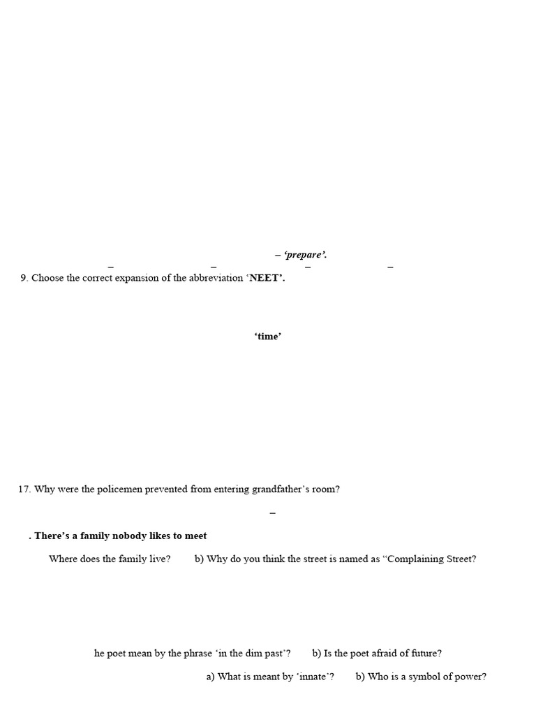 10th English Quarterly Exam 2024 Model Question Paper PDF Download | PDF