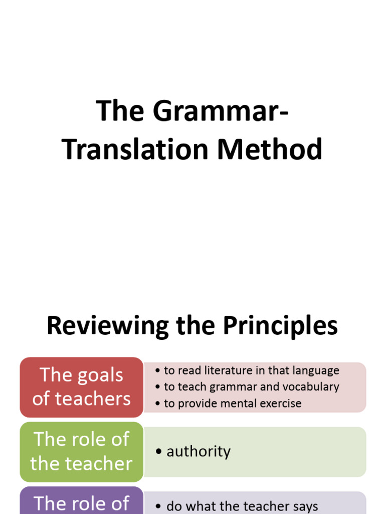 1-The Grammar-Translation Method | PDF