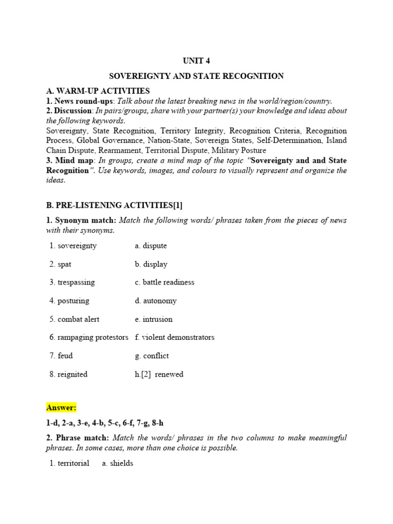 News-Listening-3-Unit-4-Answers-and-transcripts | PDF