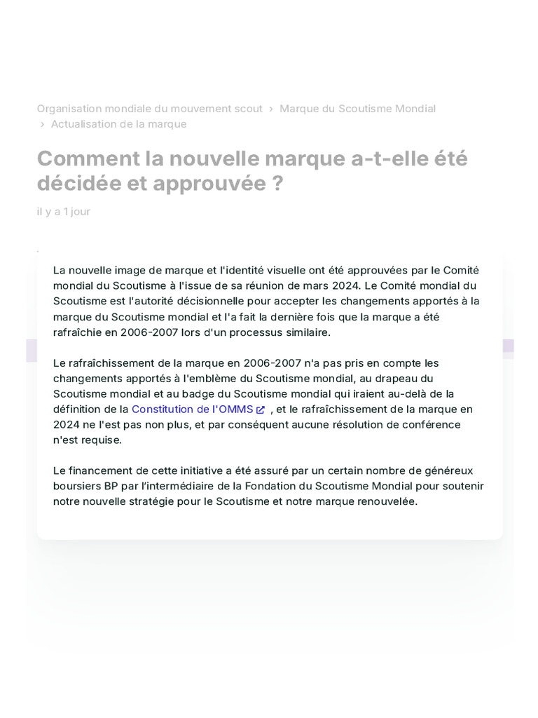 Comment La Nouvelle Marque A-T-Elle Été Décidée Et Approuvée ...