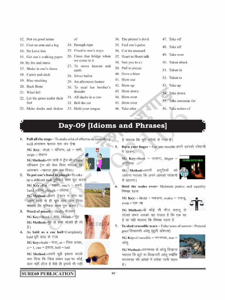 033 2600+ Word Power Book Idioms & Phrases E Book5 Day 9 To 10 2600+ | PDF