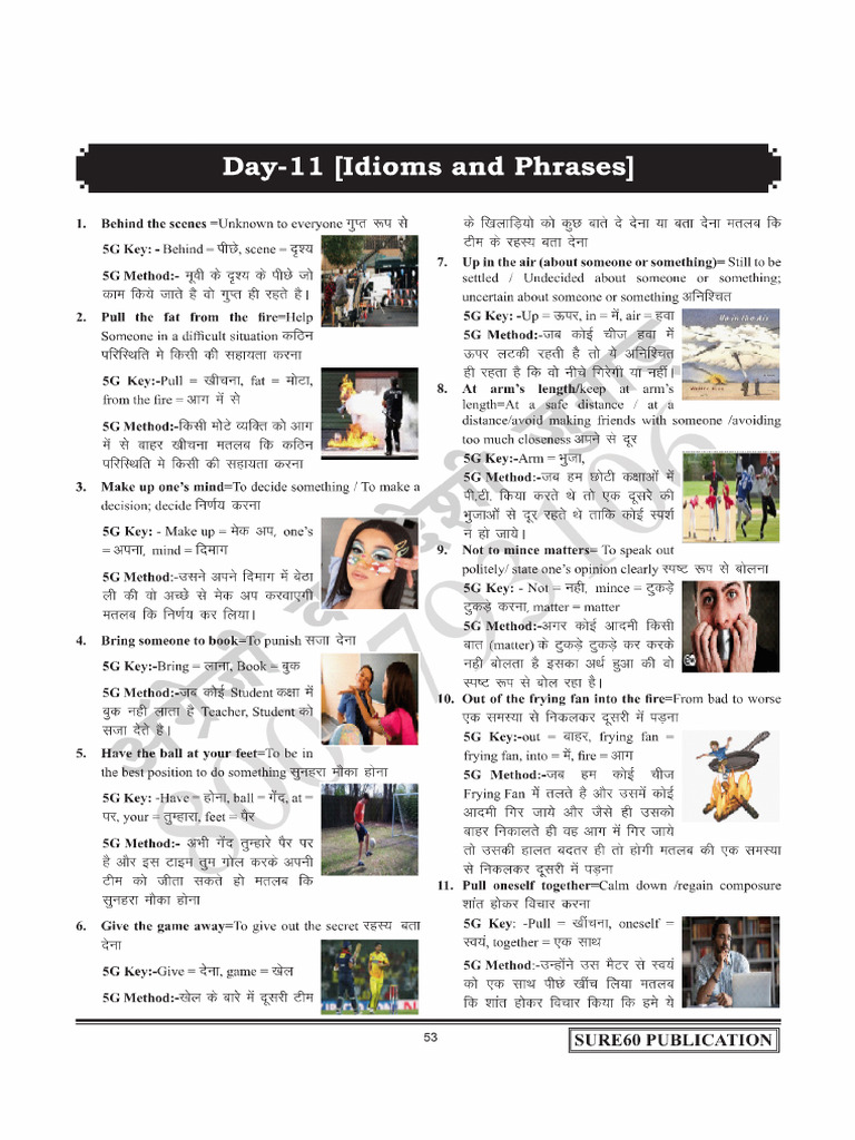 034 2600+ Word Power Book Idioms & Phrases E Book6 Day 11 To 12 | PDF