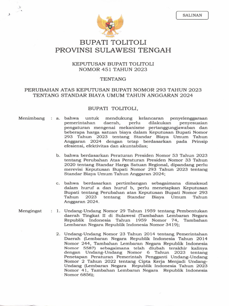 Sbu Perubahan Pertama T.A 2024 | PDF