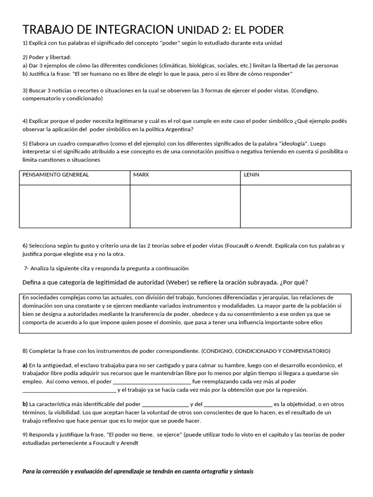 El Poder Tp Integrador | PDF