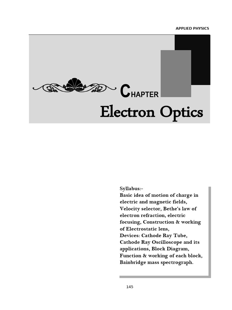 5.CHAPTER-51-Electron Optics and Ballastics2 - 2 | PDF