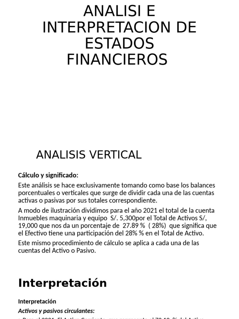 Analisi e Interpretacion de Estados Financieros | PDF | Negocios