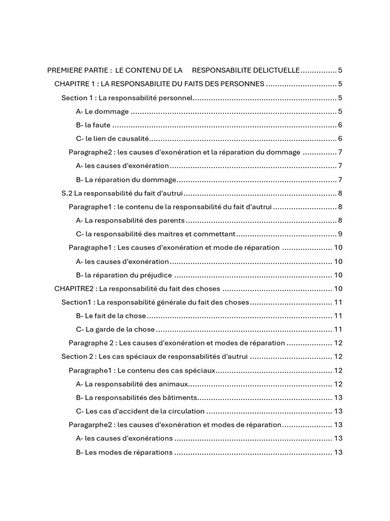 La Responsabilité Délictuelle | PDF