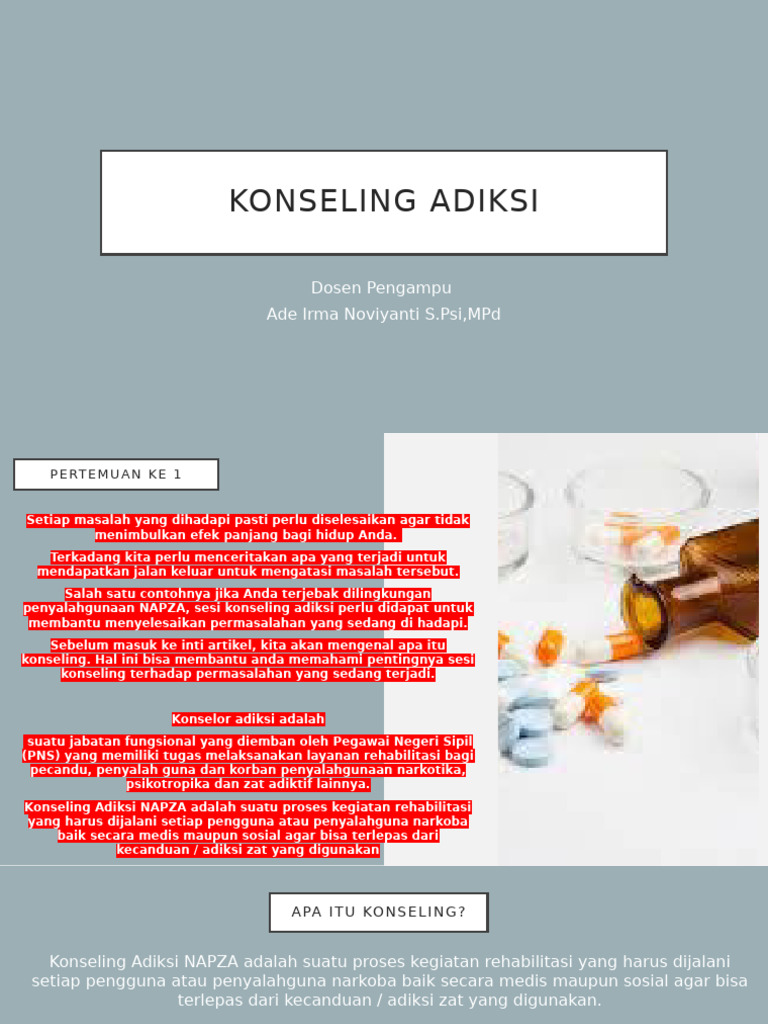 Konseling Adiksi Pertemuan 1 Dan 2 | PDF