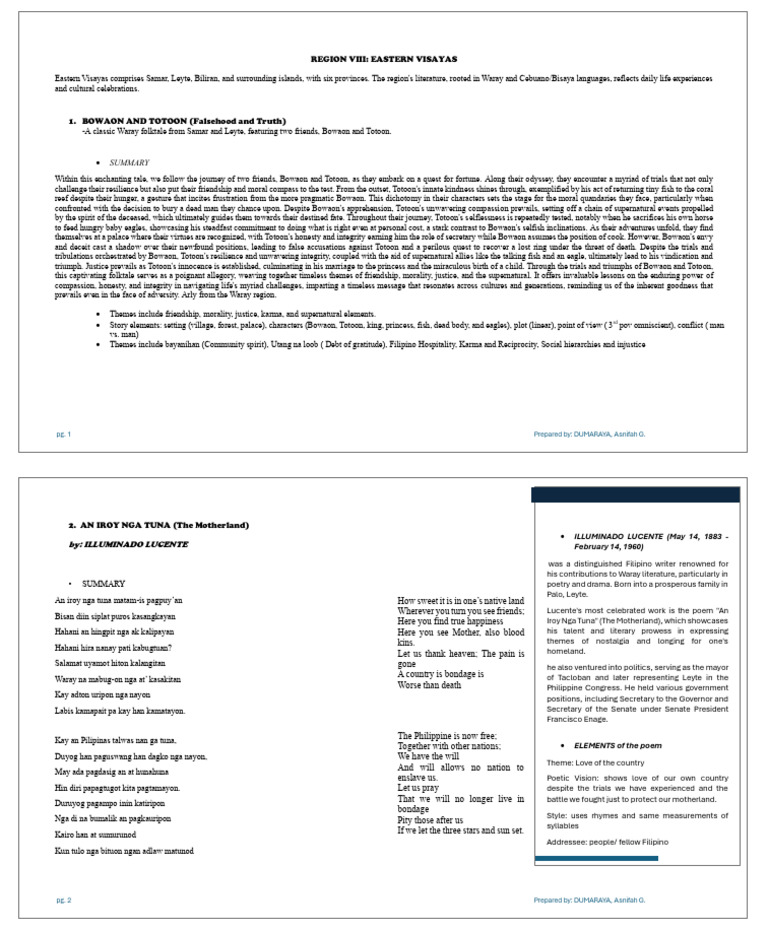 REGION VIII - Handout | PDF