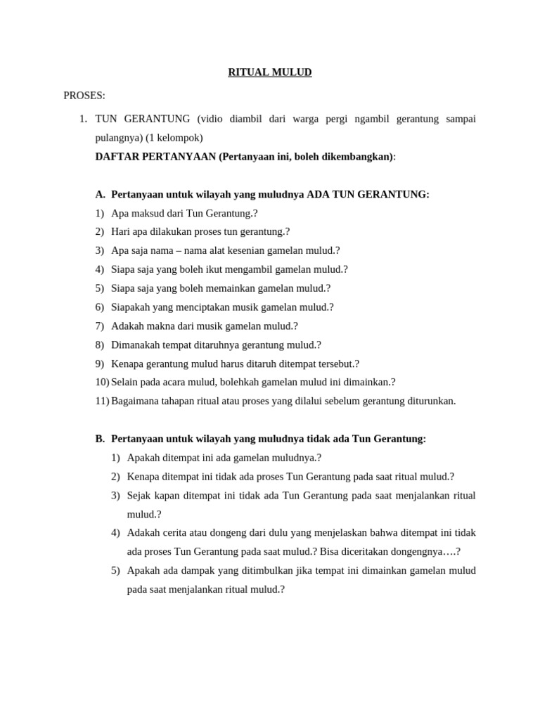 Panduan Wawancara P5 Mulud 2024 | PDF