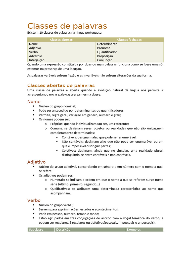 04 Classes de Palavras | PDF
