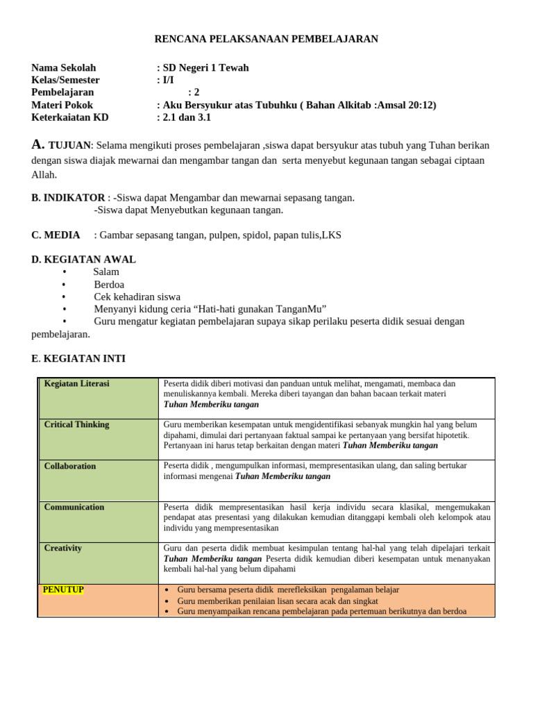 RPP MERDEKA BELAJAR 2022 | PDF