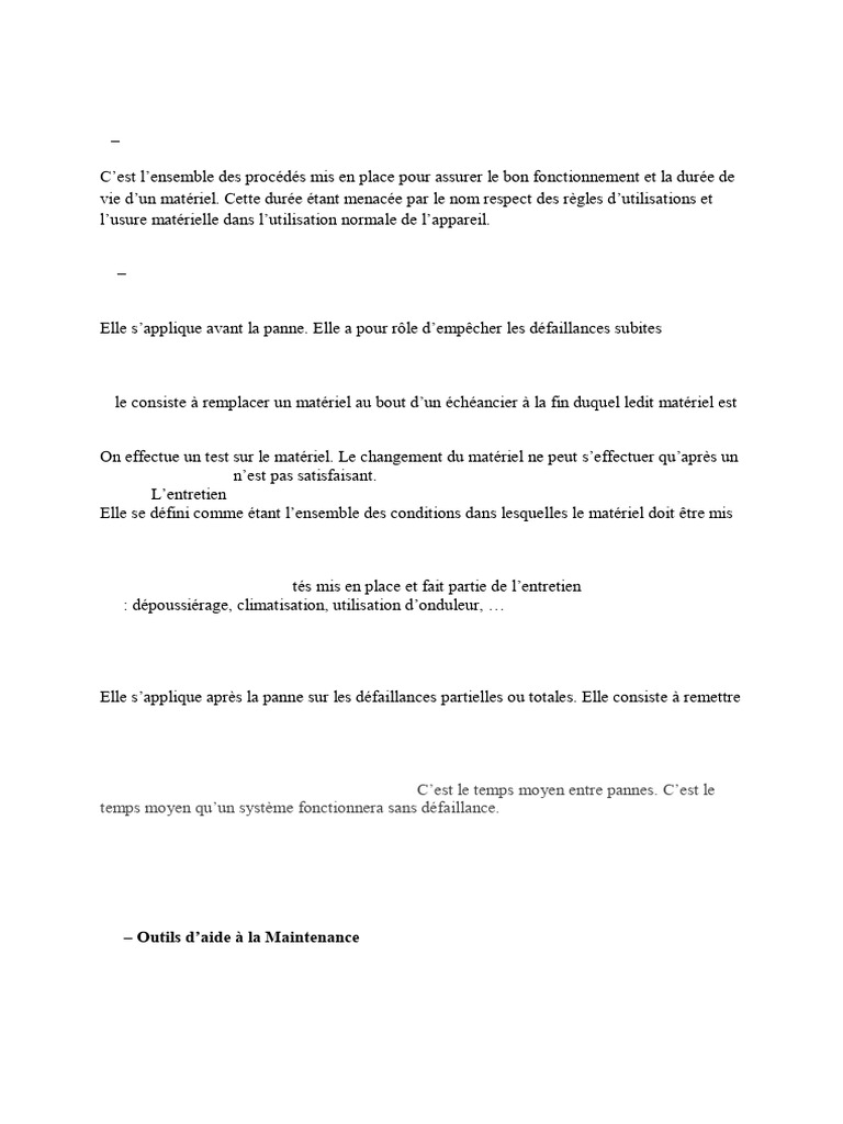 ORGANISATION DE LA MAINTENANCE | PDF