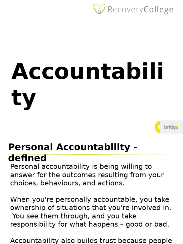 Accountability-Workbook | PDF